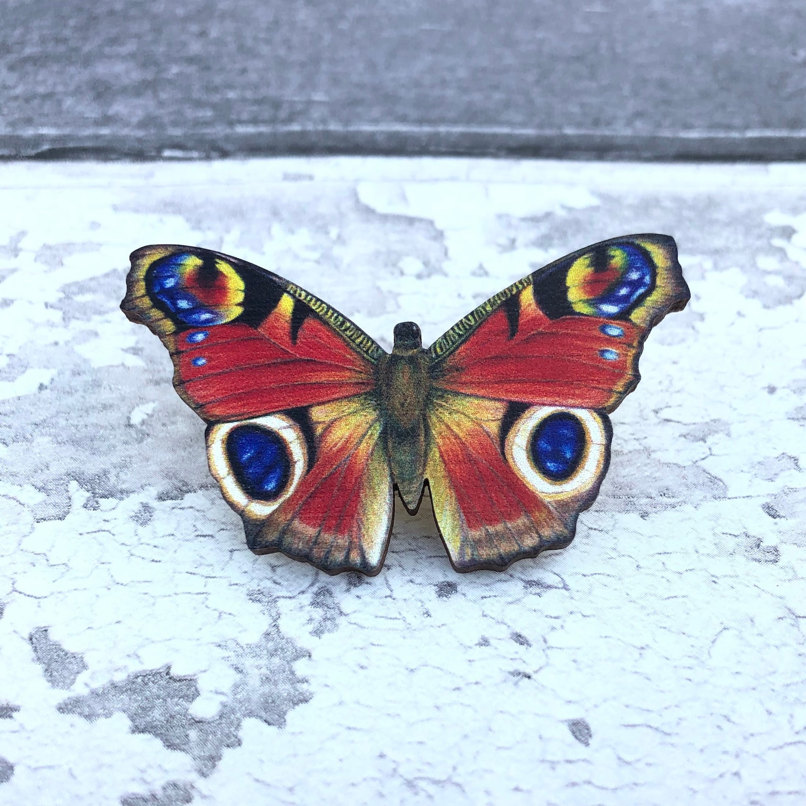 Peacock Butterfly Pin Peacock Butterfly Badge Butterfly - Etsy