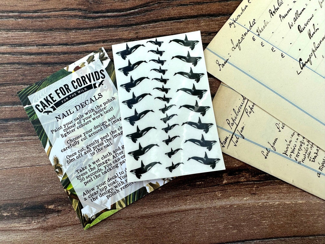 Orca Nail Decals, Orca Nail Stickers, Killer Whale Nail Stickers, Nail ...