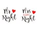 Mr. Right Mrs. Always Right Vinyl Decal Set, Humorous Wedding Gift - Etsy