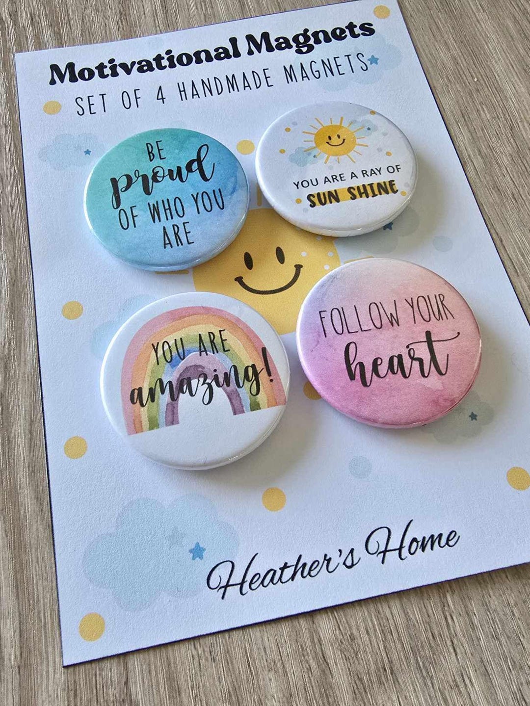 Set of 4 Mini Fridge Magnet - SET A Motivational Themed/love Yourself ...