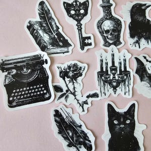 Dark Goth Style Vinyl Stickers X 10 ,dark Goth Stickers,dark Stickers ...