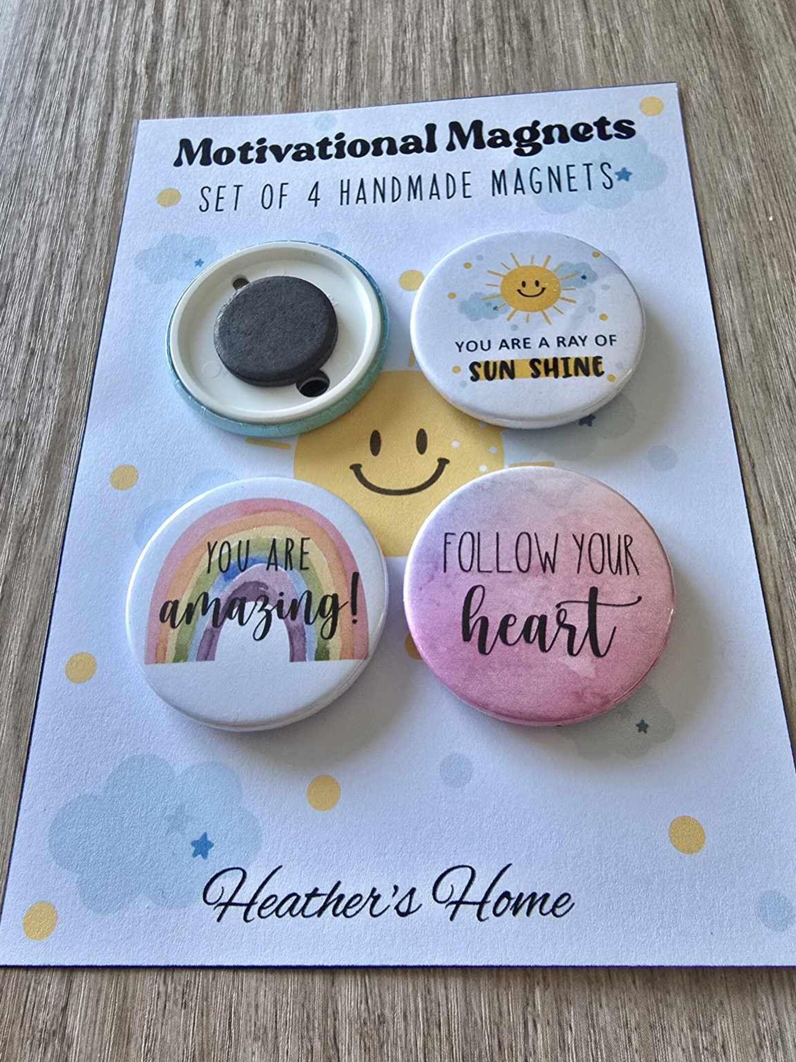 Set of 4 Mini Fridge Magnet - SET A Motivational Themed/love Yourself ...