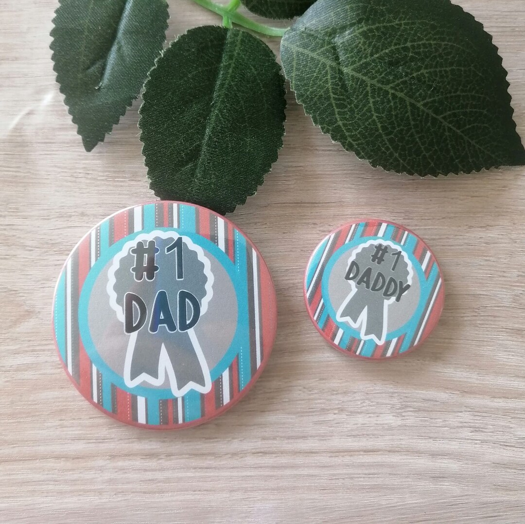 Number 1 Dad Daddy #1 Dad - Magnet/badge- Fathers Day Gift-best Dad ...