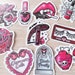 Glam Goth Vinyl Stickers X 10 Goth Stickers in Red, Glam Stickers, Goth ...