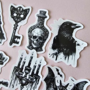 Dark Goth Style Vinyl Stickers X 10 ,dark Goth Stickers,dark Stickers ...