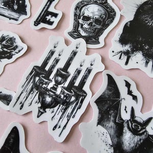 Dark Goth Style Vinyl Stickers X 10 ,dark Goth Stickers,dark Stickers ...