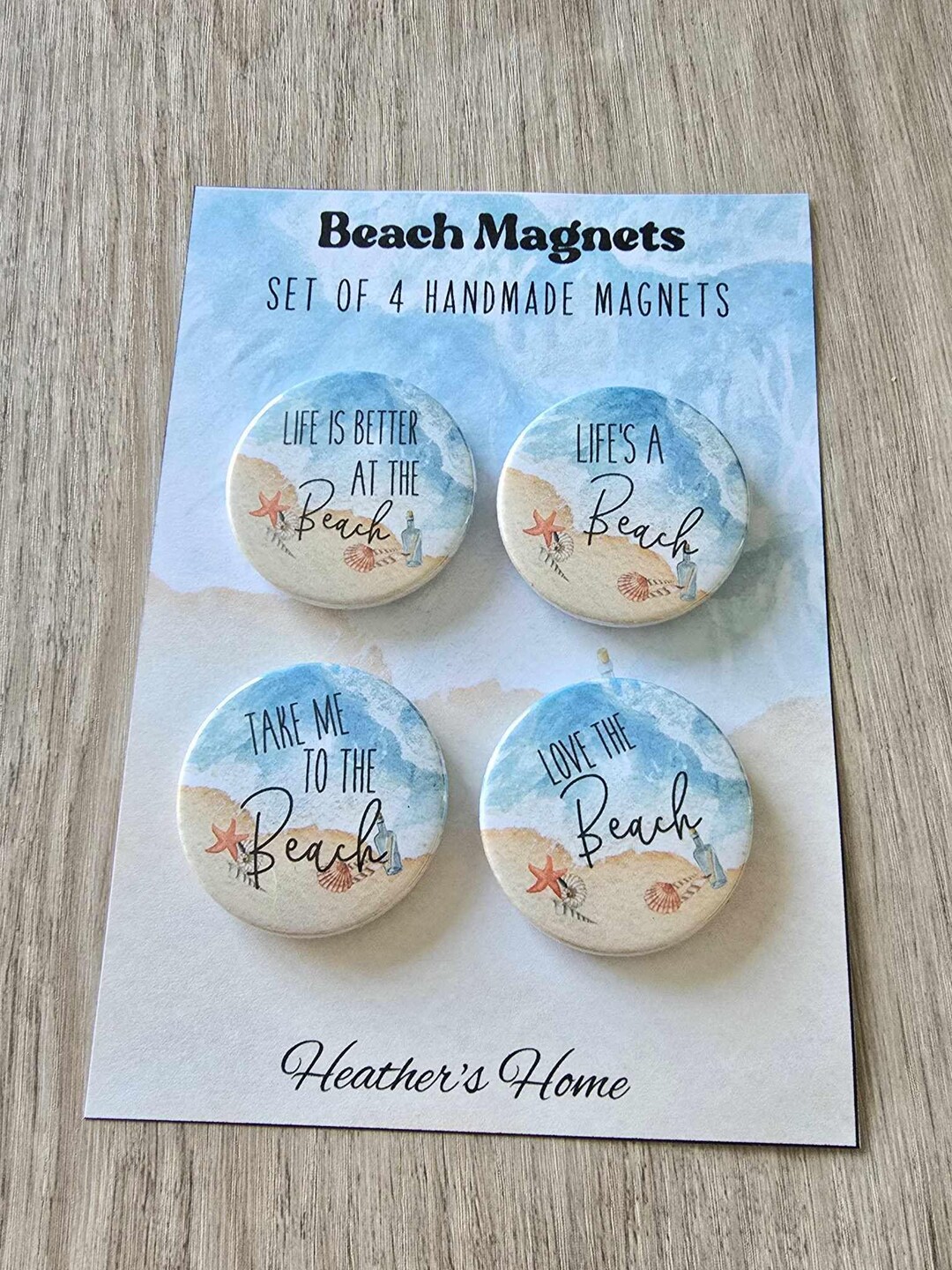 Set of 4 Mini Fridge Magnet - Beach Themed/love the Beach/ Beach Lover ...