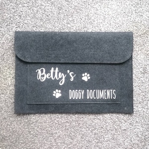 Personalised Pet Document Folder-dog Documents Folder,pet Information ...
