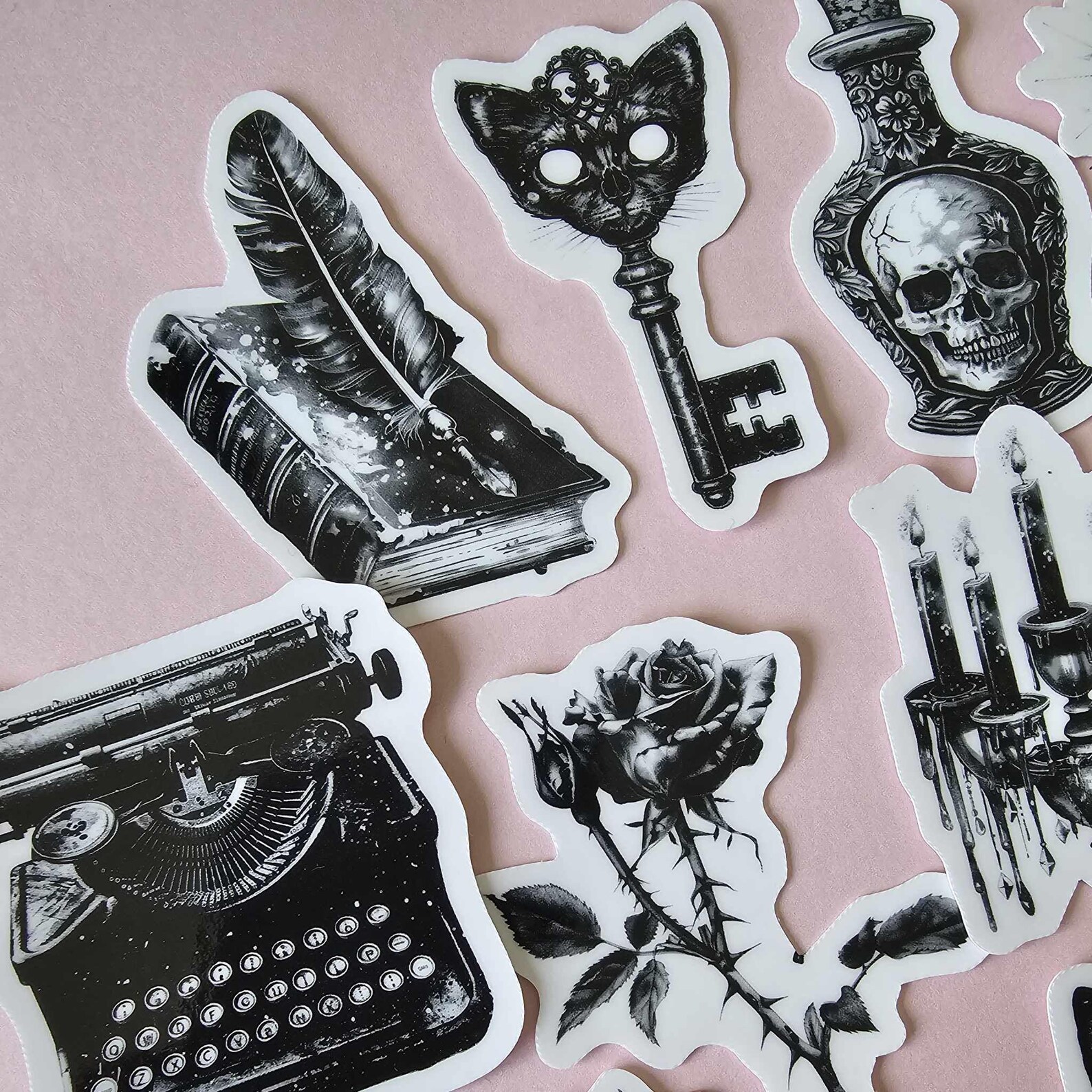 Dark Goth Style Vinyl Stickers X 10 ,dark Goth Stickers,dark Stickers ...