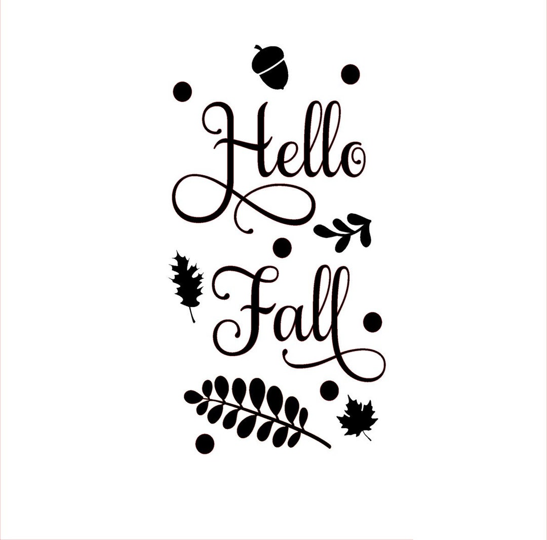 Hello Fall - Vinyl Transfer Decal for Wine Bottles/bottles/vases ...