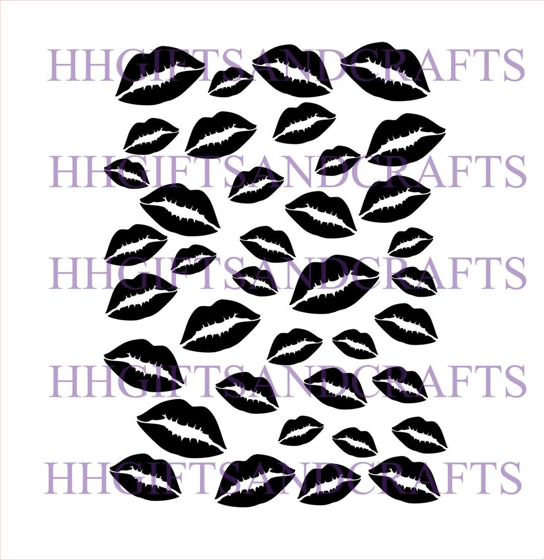 Vinyl Lips - Sheet of Over 35 Lips Vinyl Decals Transfers Various Sizes ...