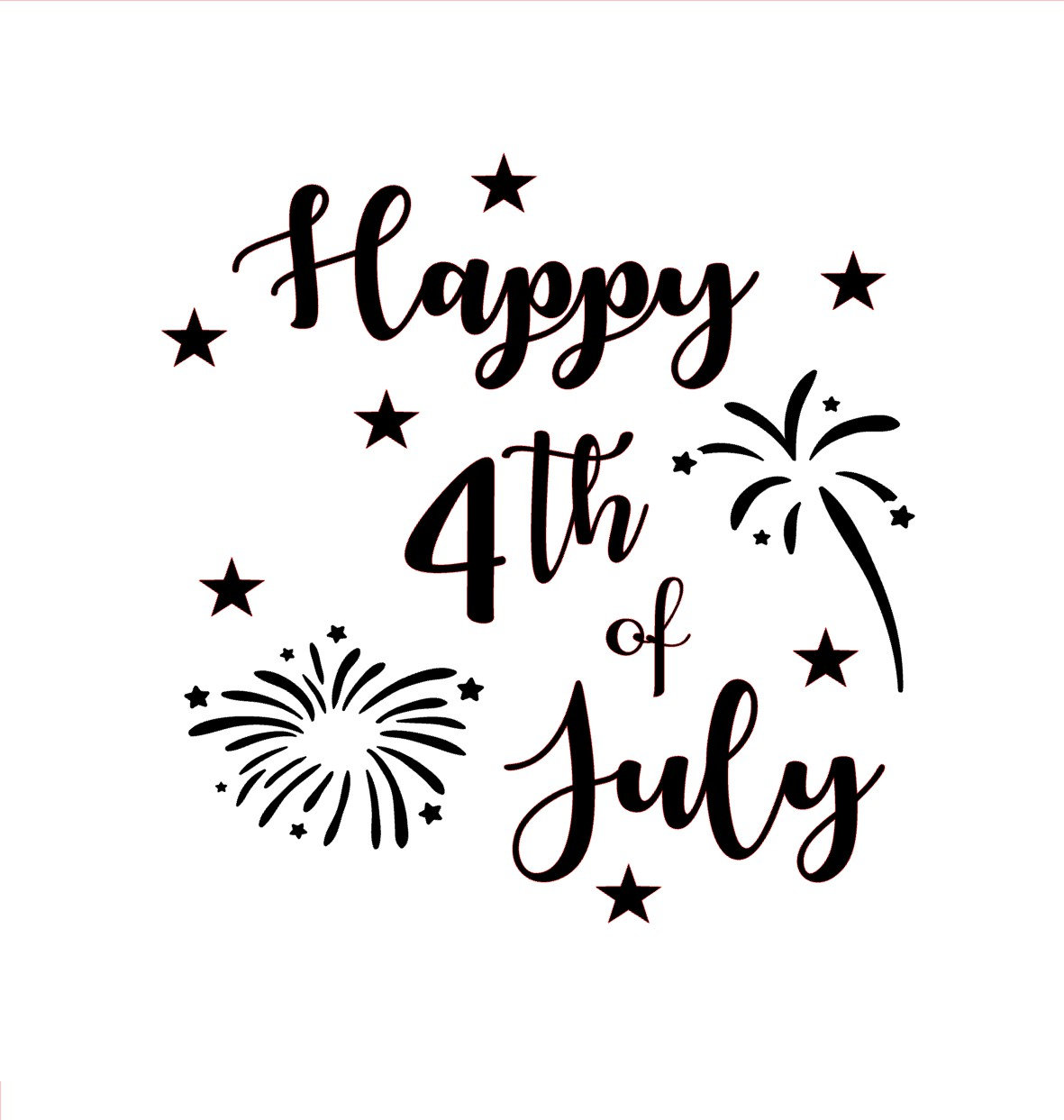 Happy 4th Of July Black And White