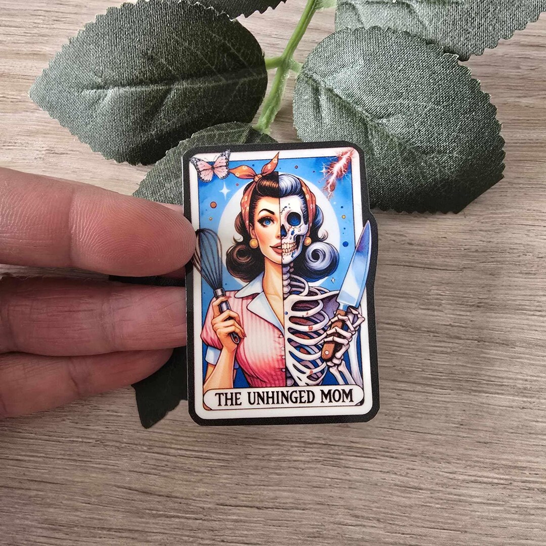 The Unhinged Mom-skeleton Tarot Style VINYL Sticker-bookish-booklover ...