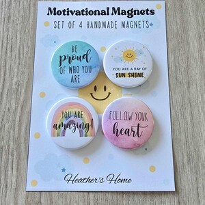 Set of 4 Mini Fridge Magnet - SET A Motivational Themed/love Yourself ...
