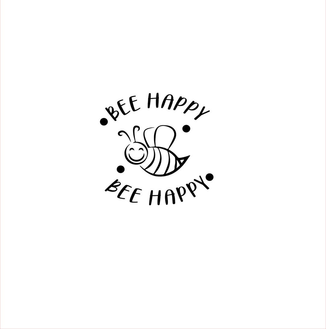 Abeja feliz - Calcomanía de transferencia de vinilo para gafas/tazas ...