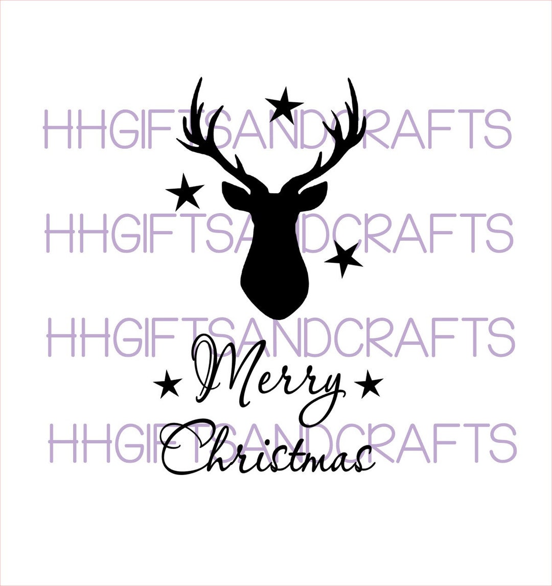 Merry Christmas STAG DESIGN - NEW - Vinyl Transfer Decal for Wine ...