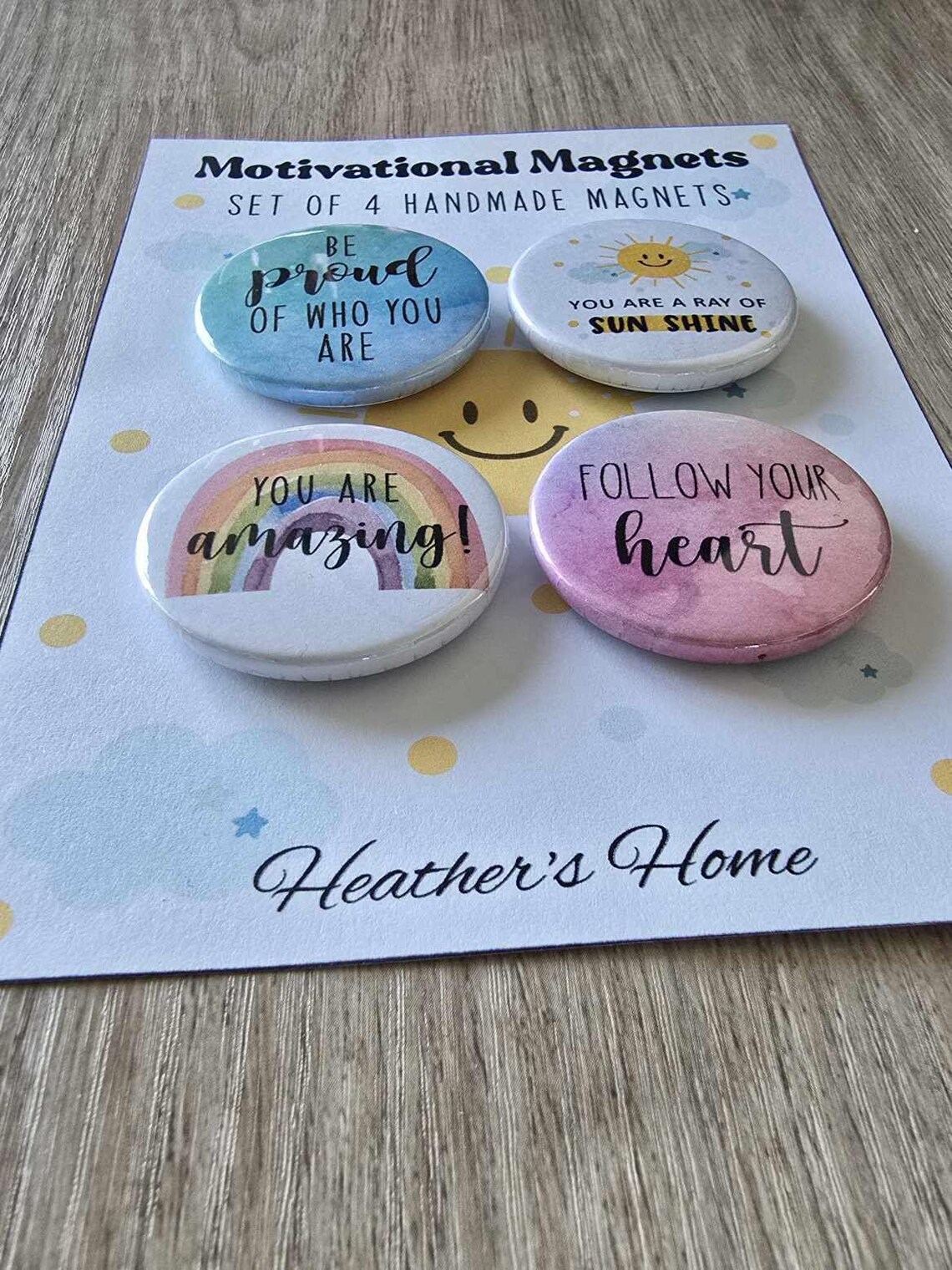 Set of 4 Mini Fridge Magnet - SET A Motivational Themed/love Yourself ...