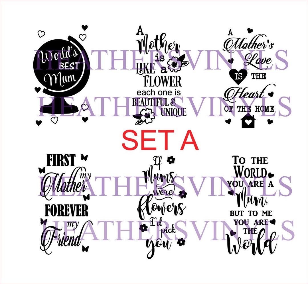 6 X Mum Quote Vinyls Decals- Vinyl Transfer Decal for Wine Bottles ...