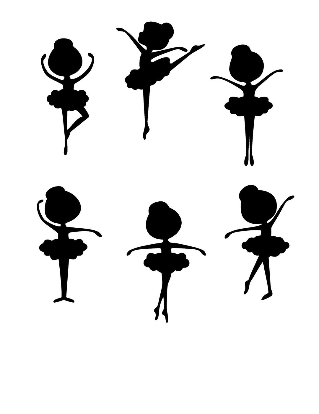 Ballerina Vinyl Transfer Decal for Glasses/walls/frames/mirrors X 6 ...