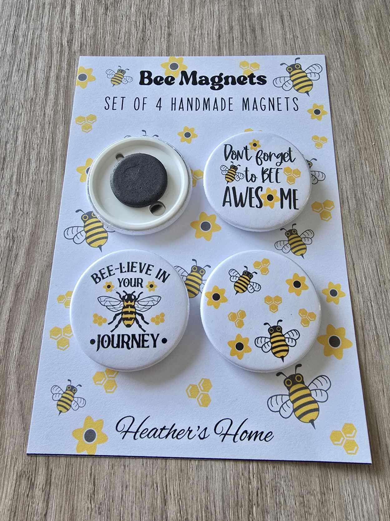Set of 4 Mini Fridge Magnet - SET A Bee Themed/love Bees/ Bee Lover ...
