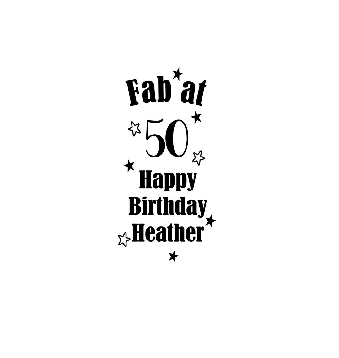 Fab at 50 Personalised Birthday Bottle Vinyl - Vinyl Transfer Decal for ...