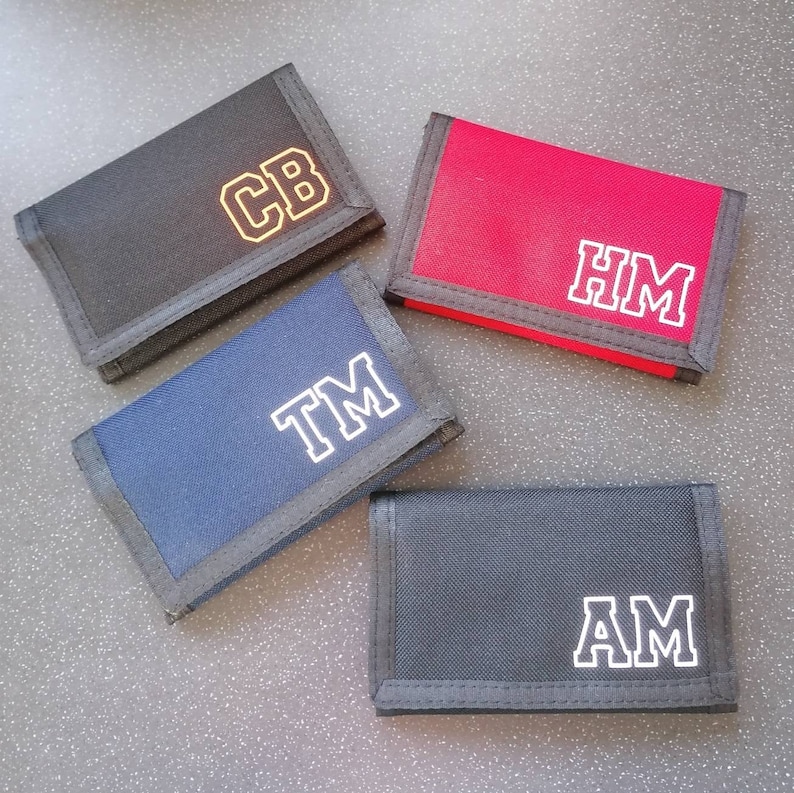 Personalised Rip Wallet Initial Design- Kids Wallet- Holidays-festivals ...