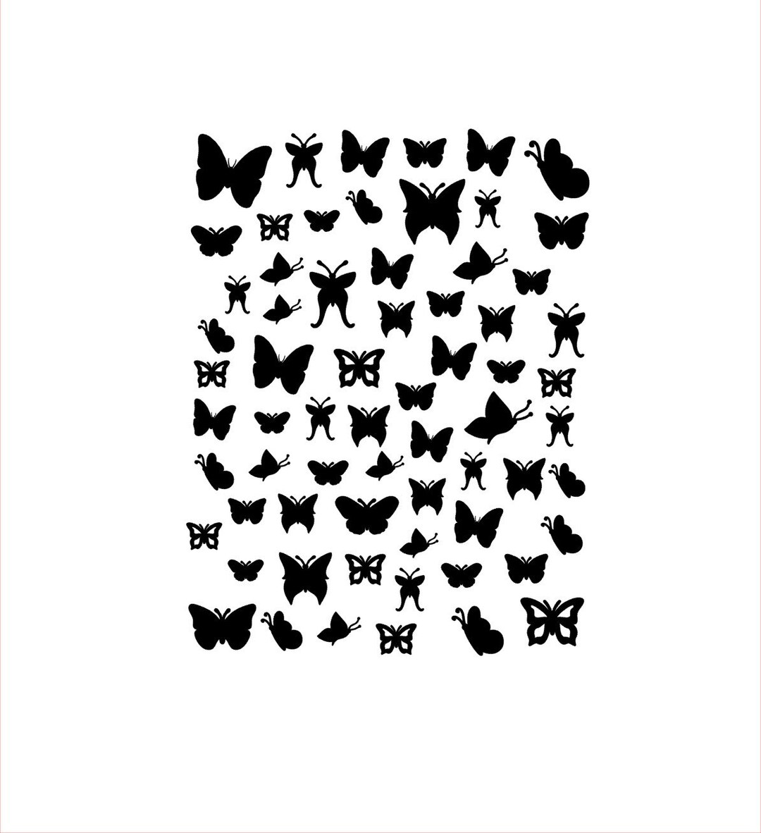 Sheet of Butterfly Shapes Vinyl Decals Transfers Various Sizes 60 ...