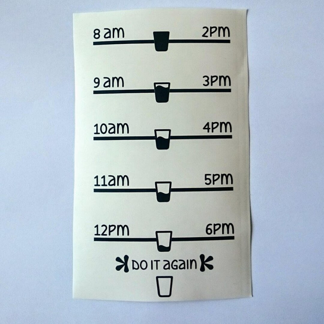 Water Bottle Tracker Vinyl - Track How Much You Drink - Glass Design ...