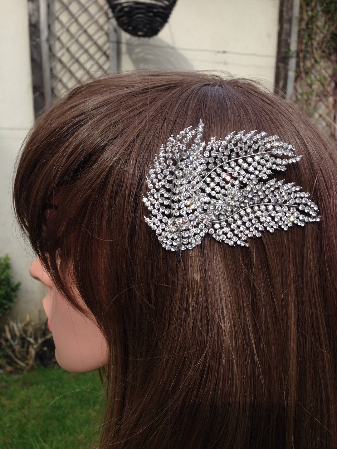Feather Haircomb: Vintage Feather Diamante Bridal Costume Comb - Etsy UK