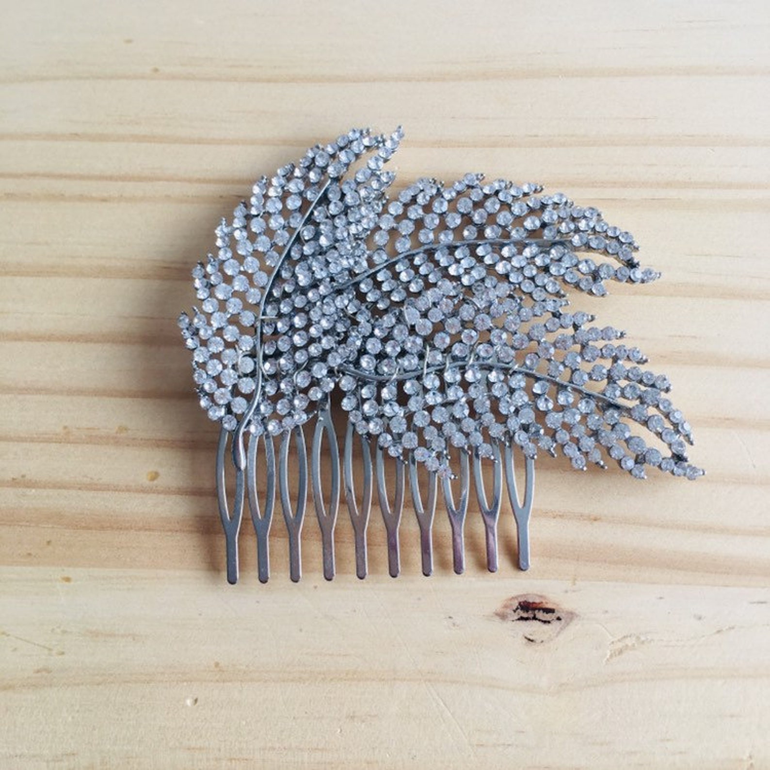 Feather Haircomb: Vintage Feather Diamante Bridal Costume Comb - Etsy UK