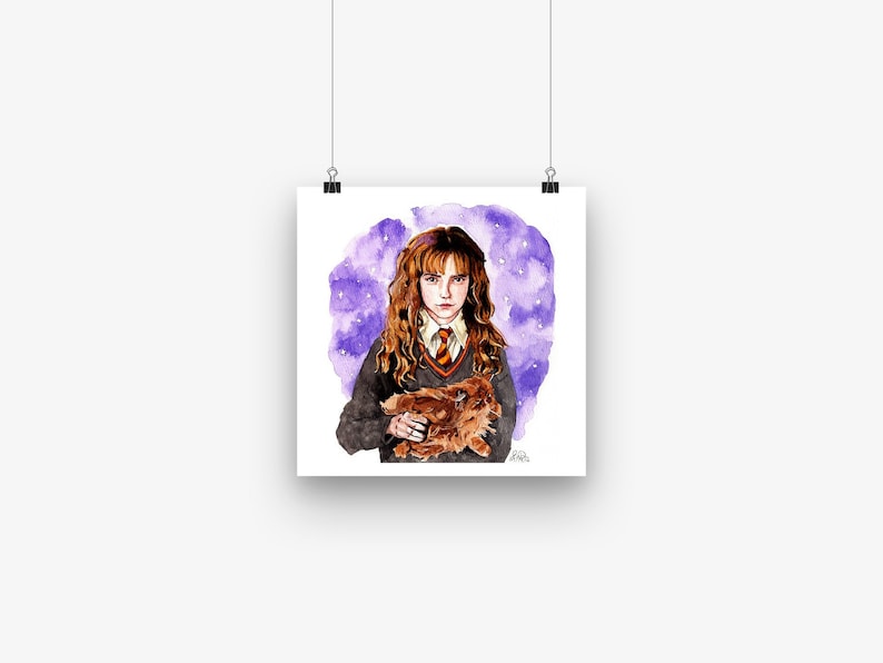 Hermione Granger Watercolor Painting Art Print - Etsy