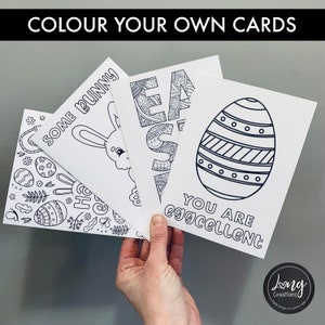 PRINTABLE Easter Colouring / Coloring Cards, Easter Cards for Kids ...