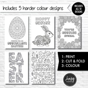 PRINTABLE Easter Colouring / Coloring Cards, Easter Cards for Kids ...