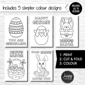 PRINTABLE Easter Colouring / Coloring Cards, Easter Cards for Kids ...