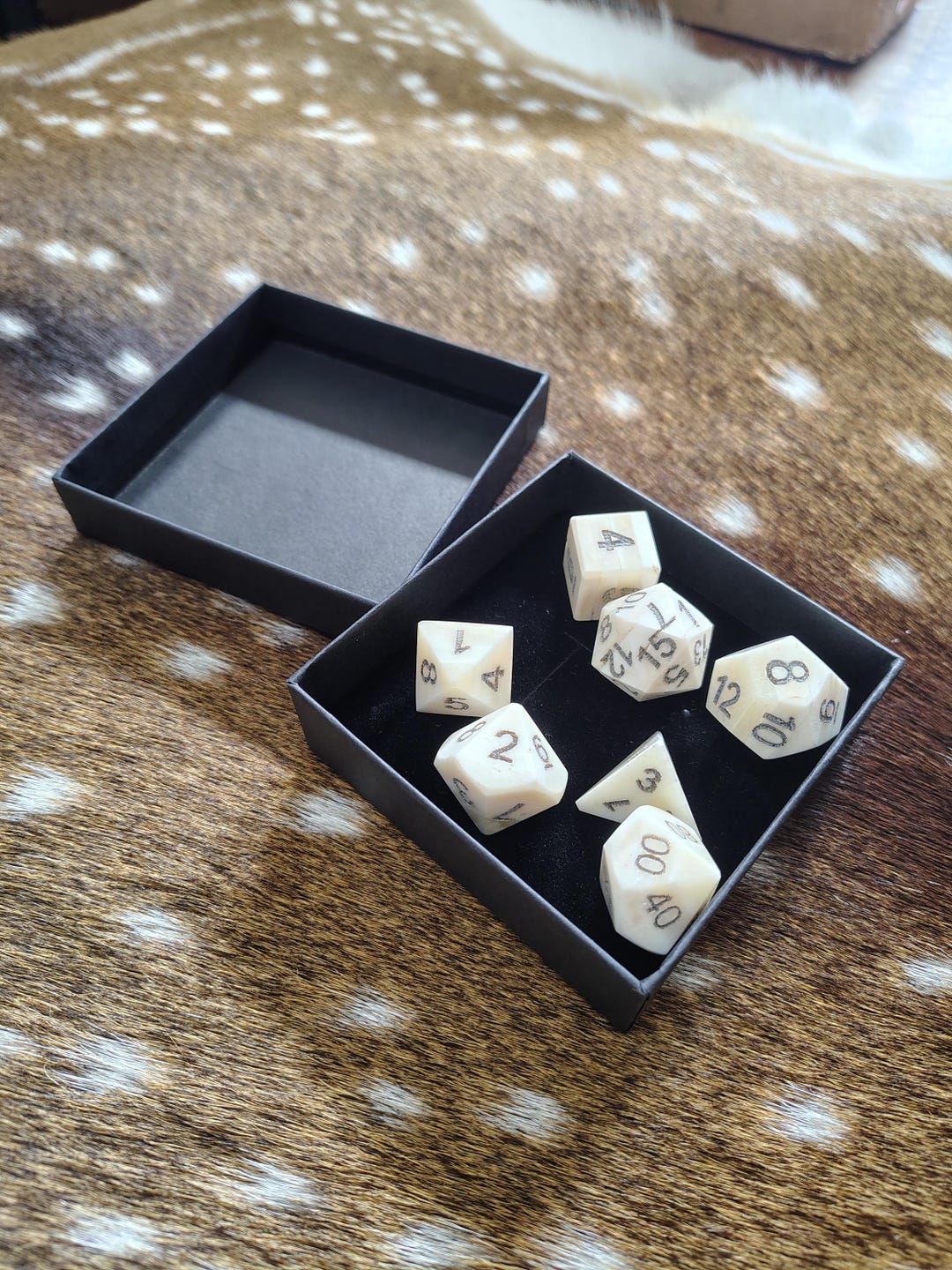 Zilch / Yahtzee / Dice Game - Genuine Buffalo Bone Dice With Carved ...