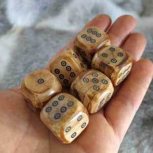 Buffalo Bone Dice: Carved Bullseye Pips, Yahtzee Dice - Etsy