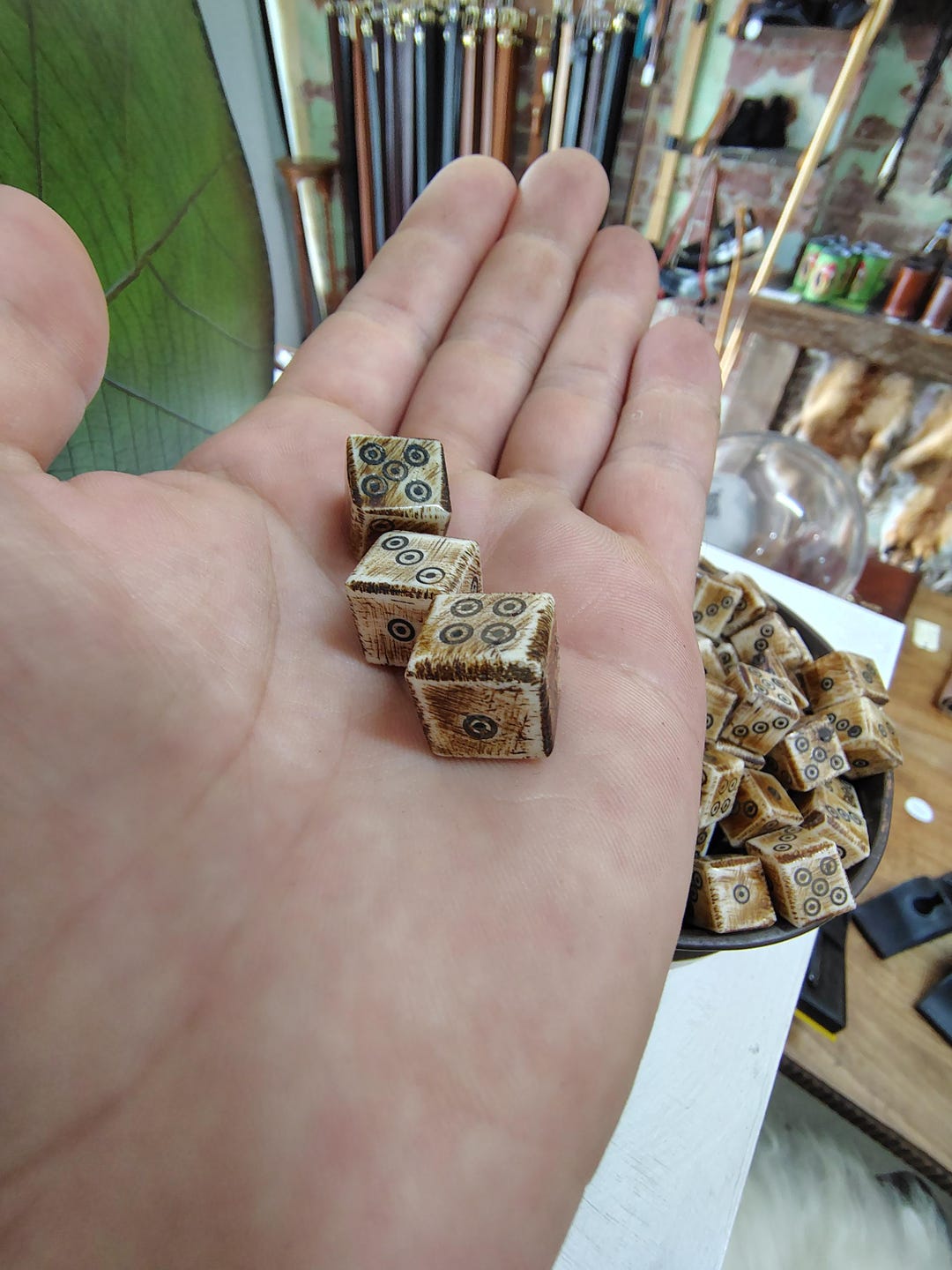 Buffalo Bone Dice: 10mm Carved Bullseye Pips, Yahtzee Dice - Etsy