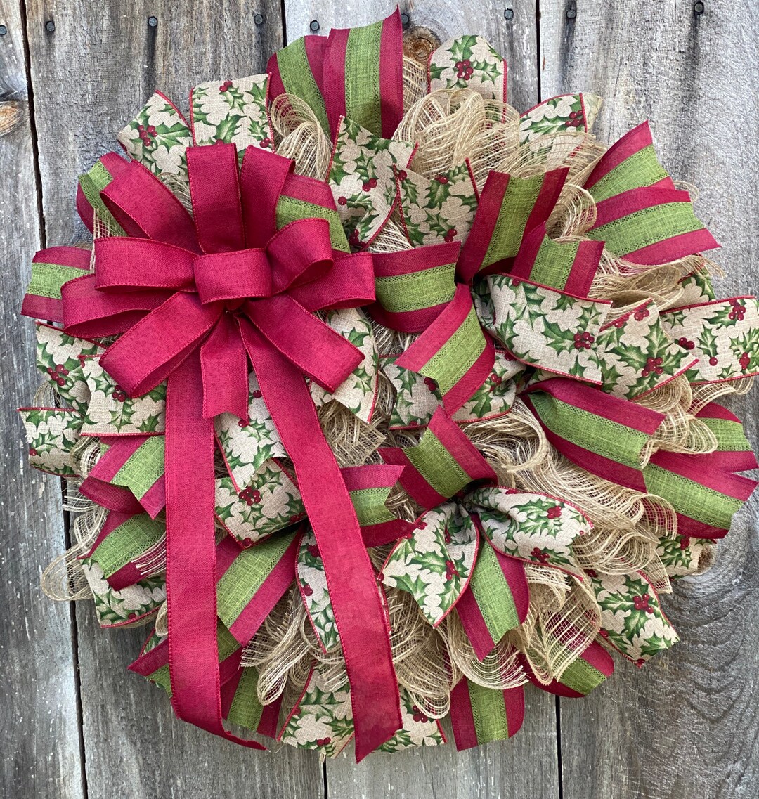 Farmhouse Christmas Wreath Country Christmas - Etsy