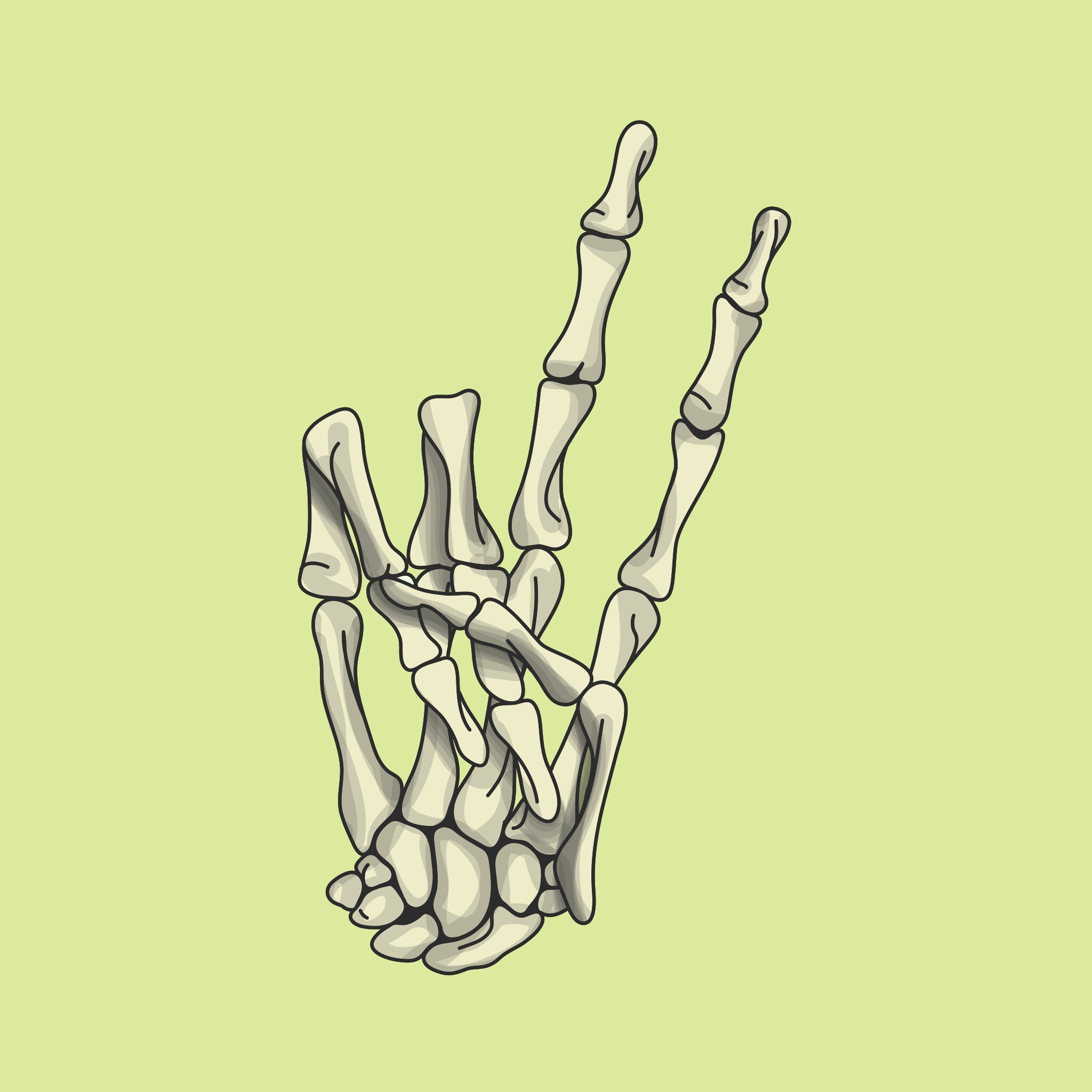 Peace Skeleton Digital Illustration for Halloween - Etsy