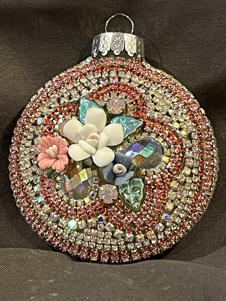Pink Floral Ornament - Etsy
