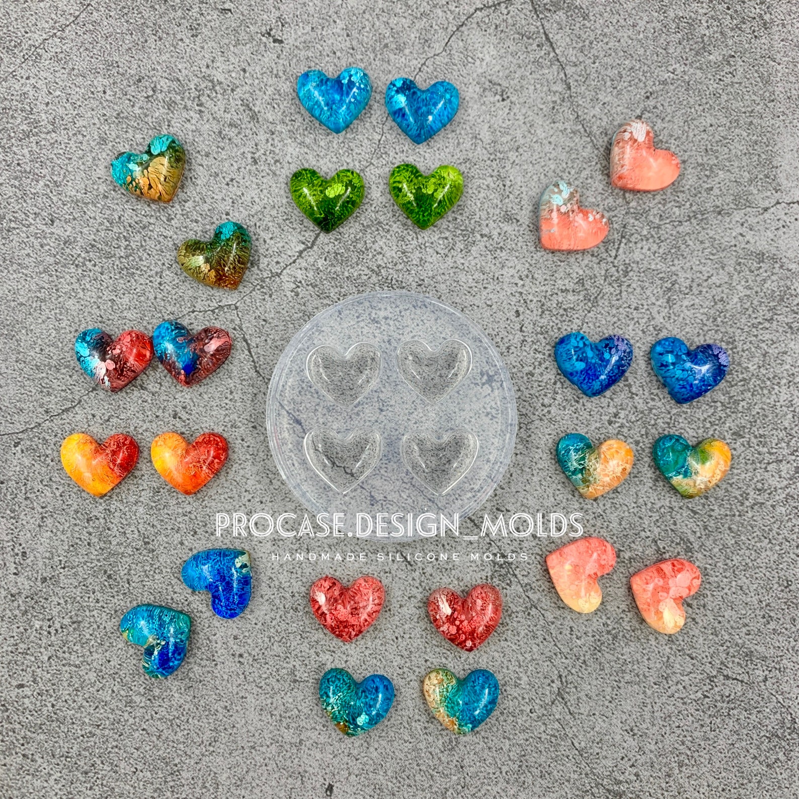 Heart earring mold Resin mold Shiny mold Resin craft | Etsy