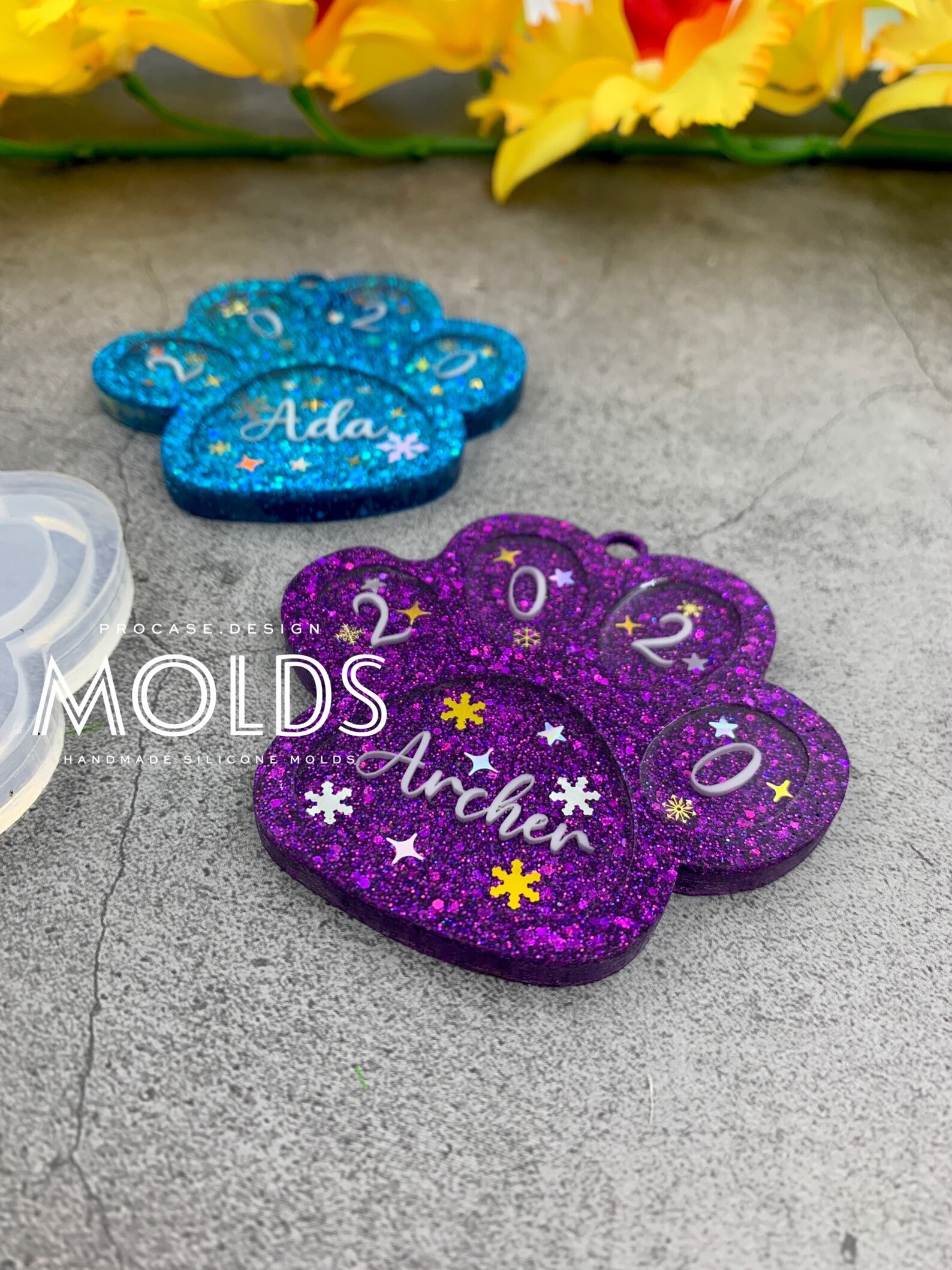 Dog Paw Mold (3 Inches), Silicone Mold, Resin Mold, Shiny Mold ...