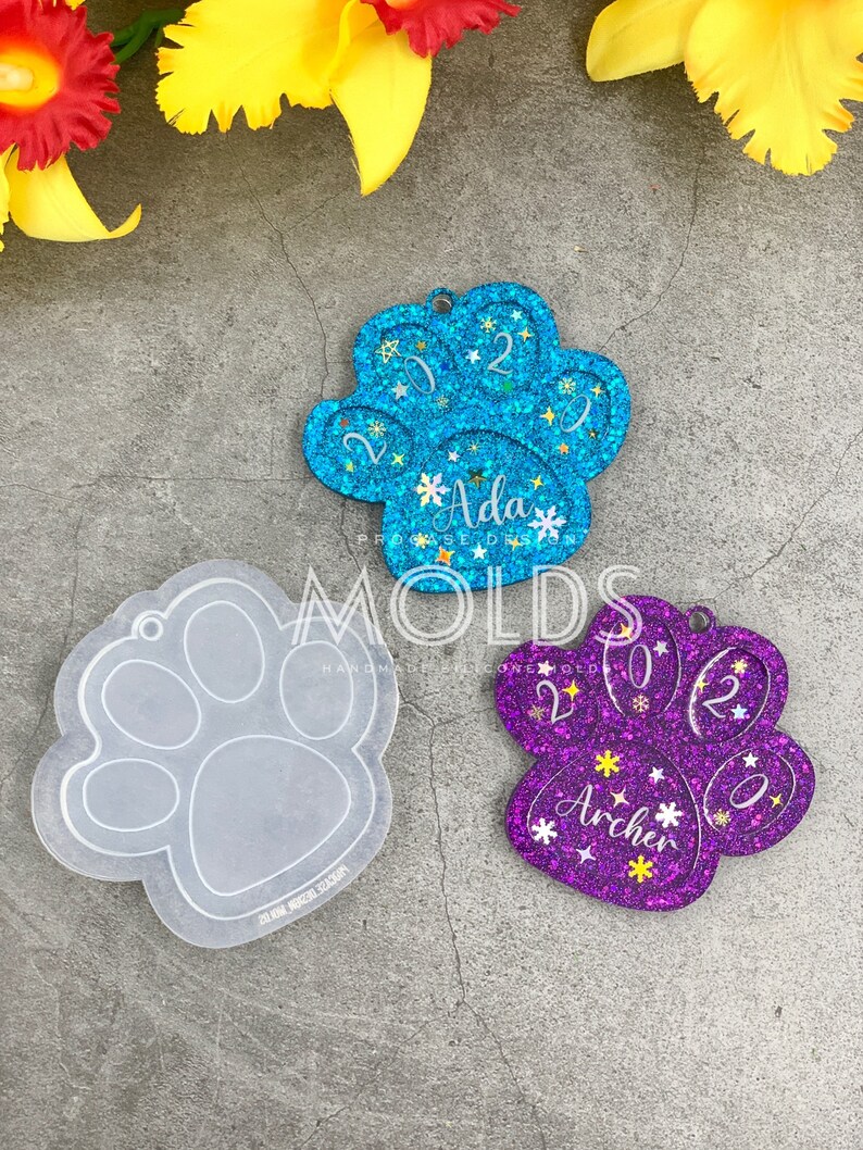 Dog Paw Mold (3 Inches), Silicone Mold, Resin Mold, Shiny Mold ...