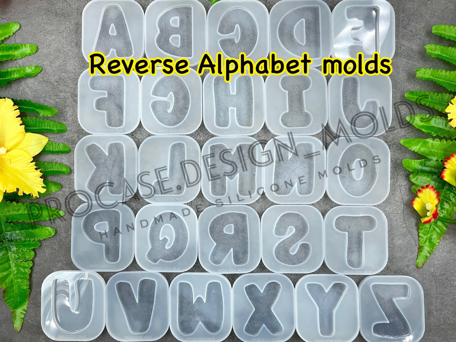 Reverse Alphabet Mold Letters Mold Alphabet Silicone Mold | Etsy