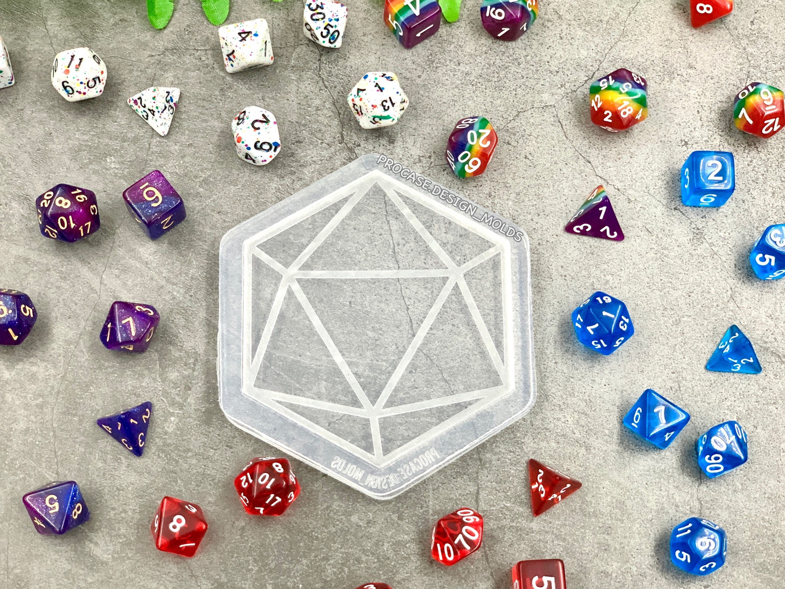 Blank D20 coaster mold 3.6 x 4.2 inch Silicone mold Resin | Etsy