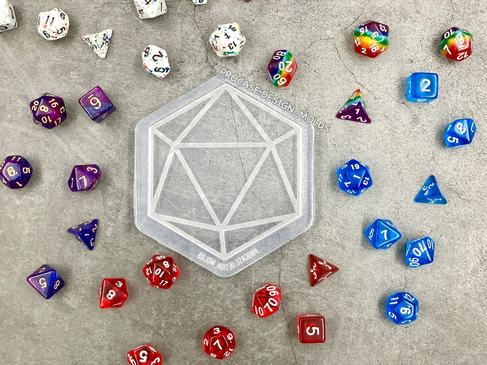 Blank D20 coaster mold 3.6 x 4.2 inch Silicone mold Resin | Etsy