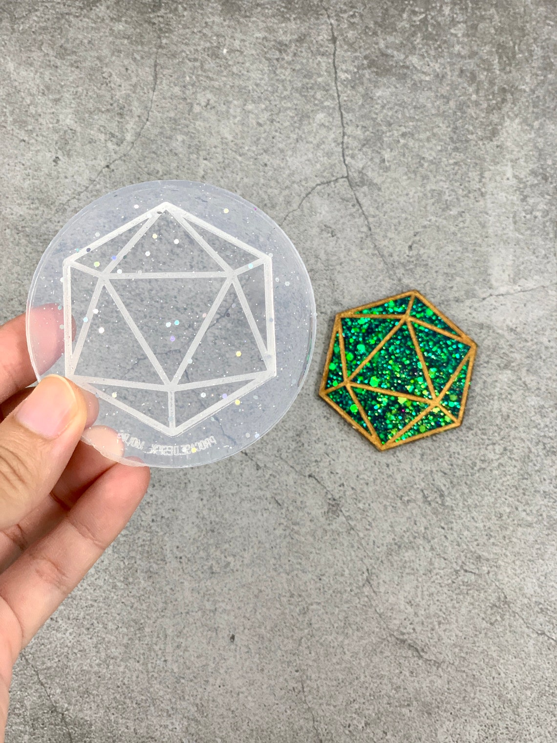 Blank D20 mold 1.8 inch Silicone dice mold Resin mold Shiny | Etsy