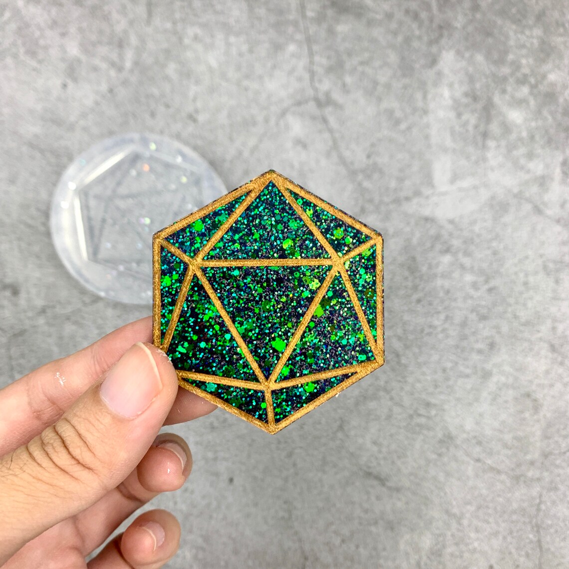 Blank D20 mold 1.8 inch Silicone dice mold Resin mold Shiny | Etsy