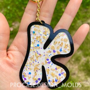 Funky Alphabet Mold for Making Resin Keychains | Letter Silicone Molds ...
