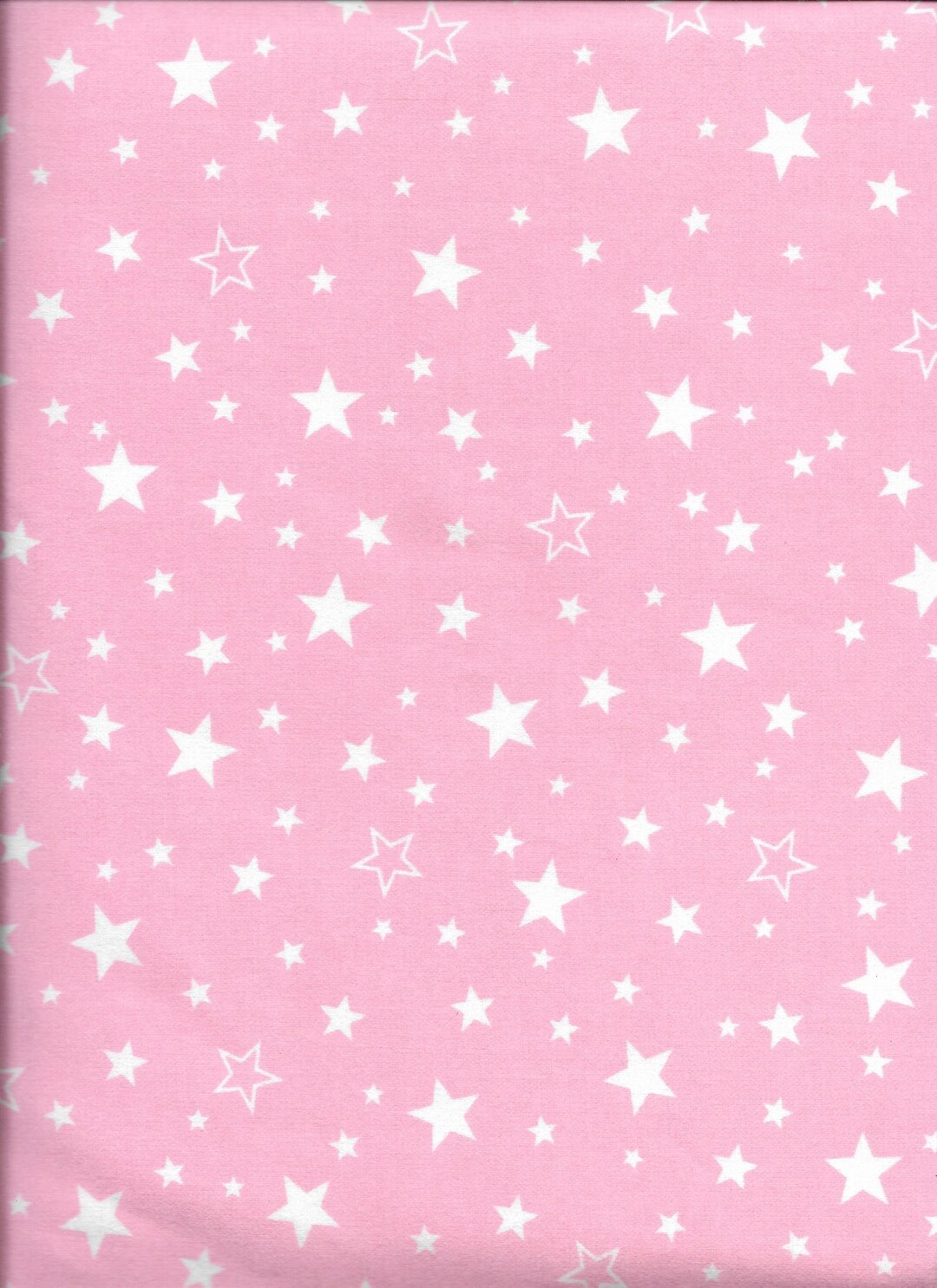 New Pink Stars Soft Double Napped Flannel Fabric by the Yard and Half ...